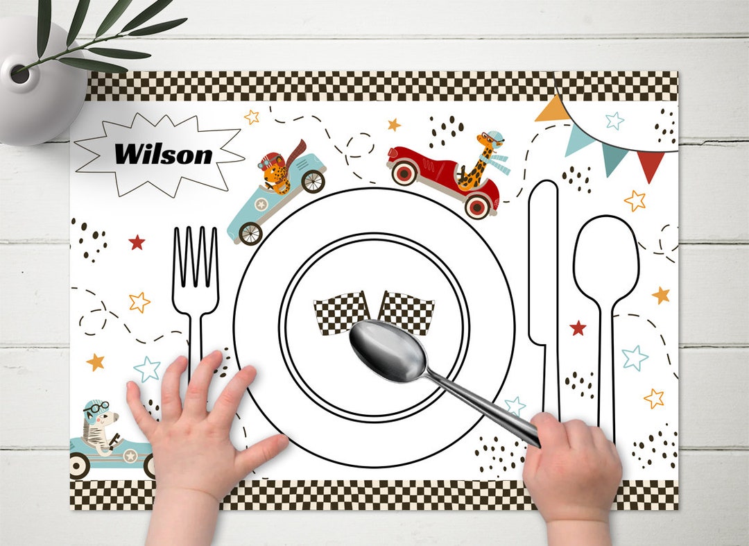 Race Car Montessori Placemat Printable Montessori Practical Life Racing ...