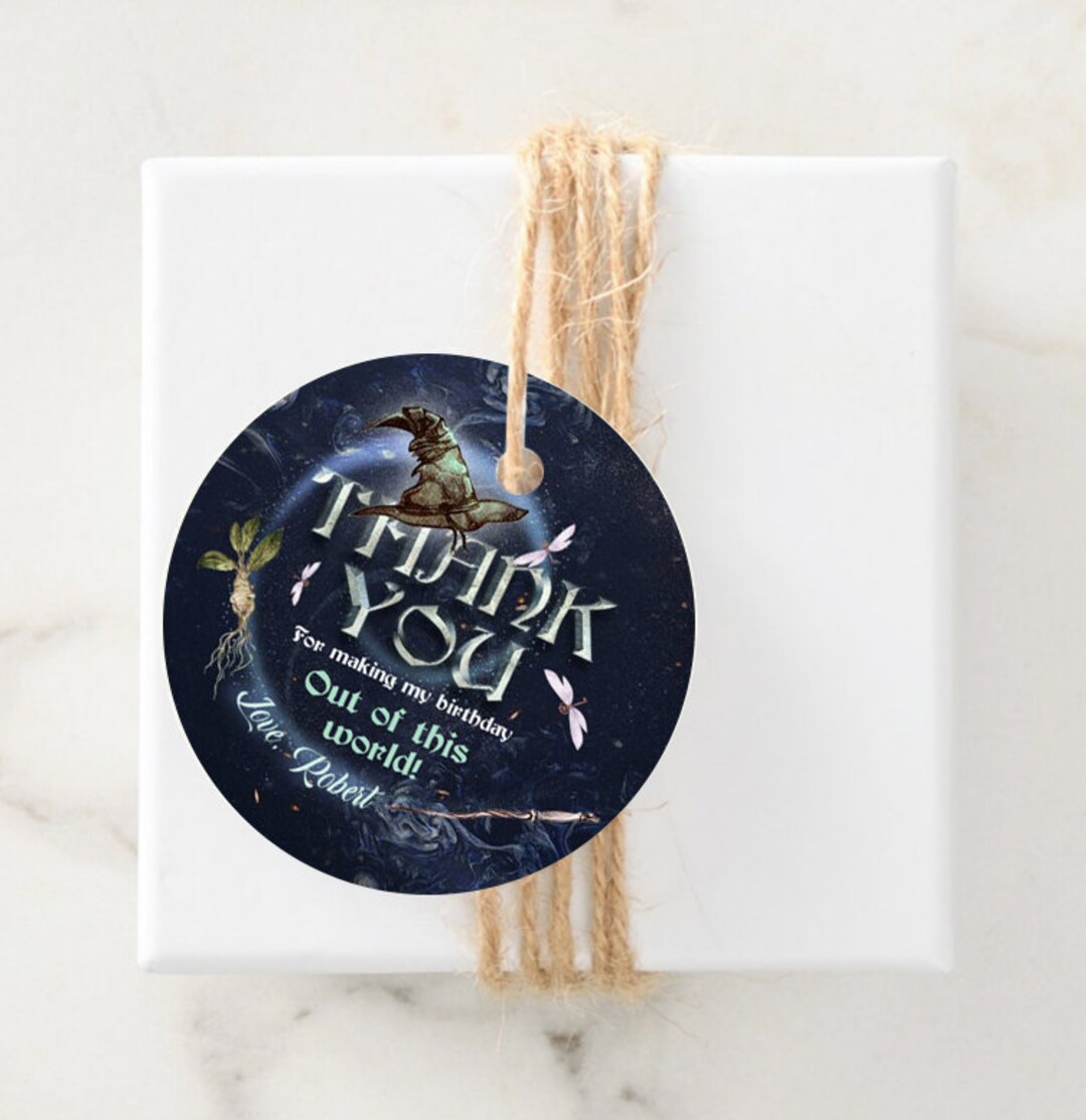 Wizard Baby Shower Circle Thank You Tag, Wizard Baby Shower Decor ...