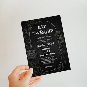 RIP Twenties 30th Birthday Invitation, Death to My Youth Party Editable ...
