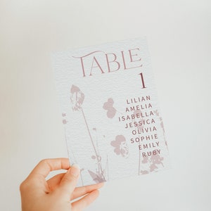 Blush Table Numbers Printable Botanical Bridal Shower Table Number ...