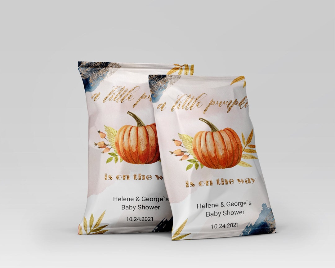 Editable Pumpkin Chip Bag Download Fall Baby Shower Chip Bags Wrapper ...