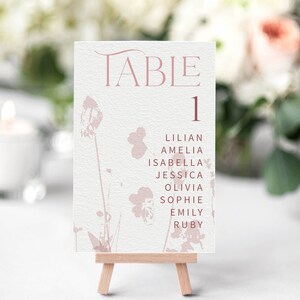 Blush Table Numbers Printable Botanical Bridal Shower Table Number ...