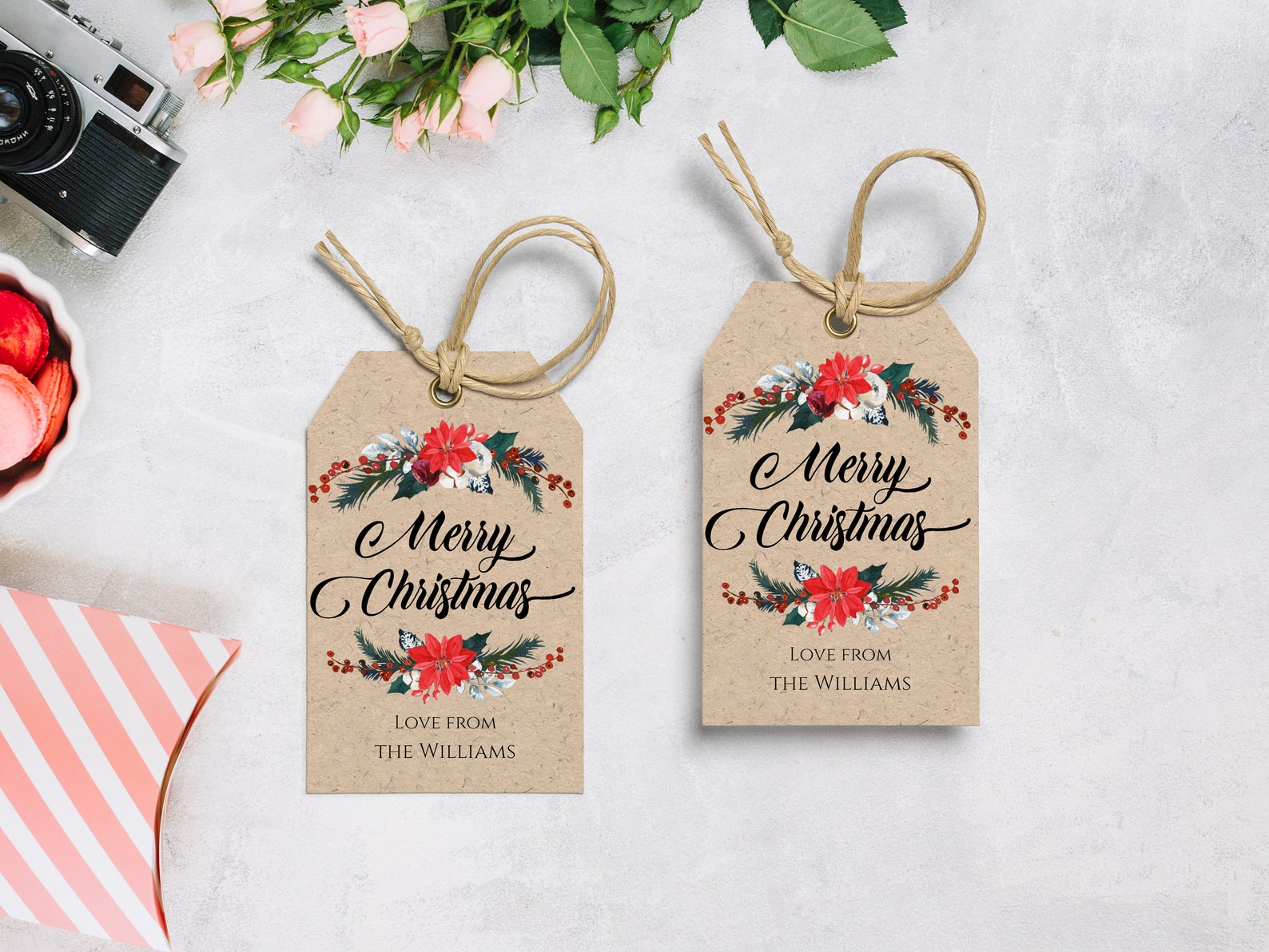 Christmas Tags Template Rustic Christmas Gift Tags Instant - Etsy