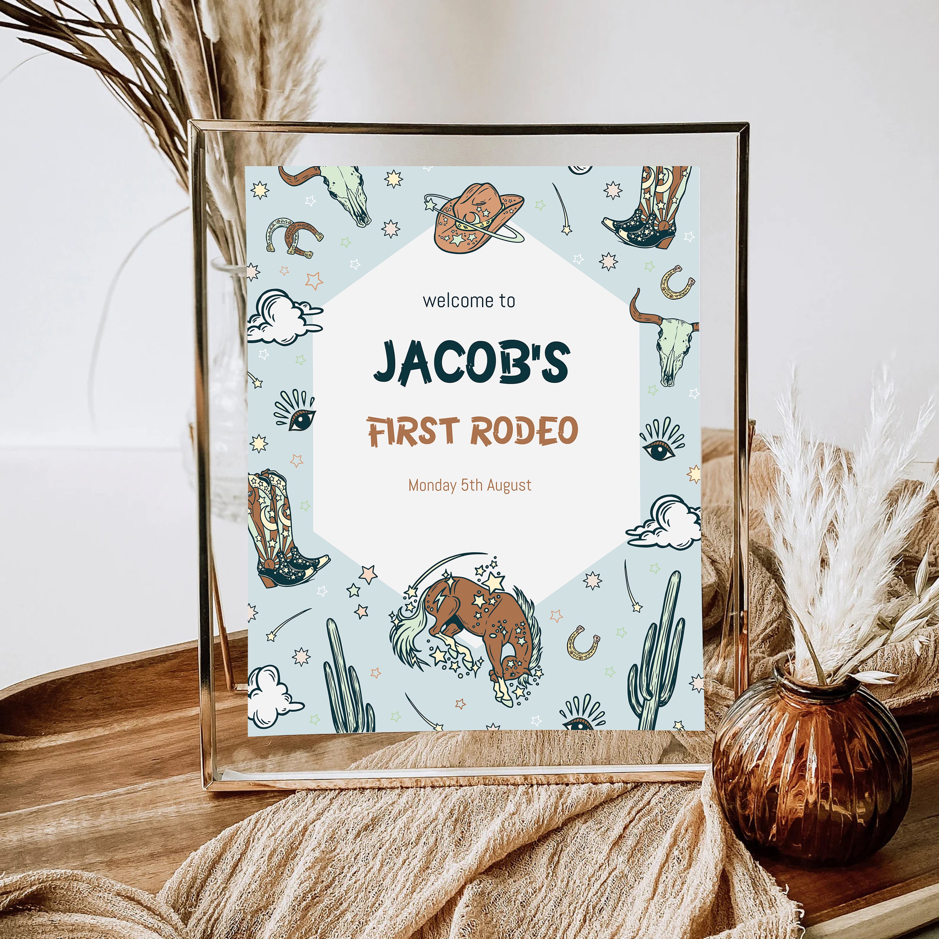 Cowboy Birthday Welcome Sign Western Cowboy Birthday Welcome - Etsy