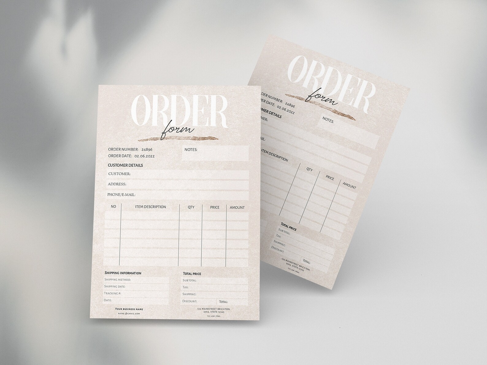 Printable Order Form Template Editable Invoice Form | Etsy