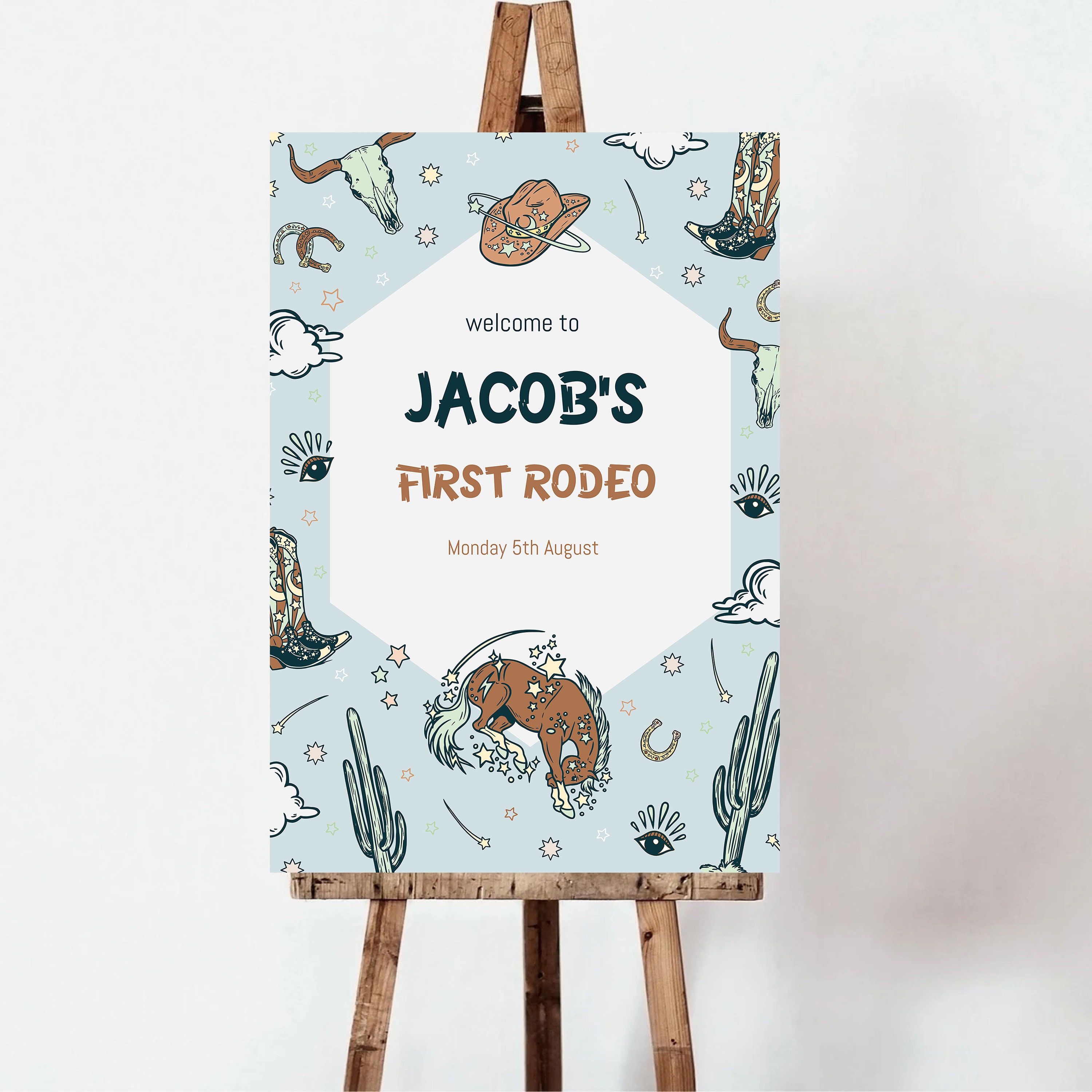 Cowboy Birthday Welcome Sign Western Cowboy Birthday Welcome - Etsy