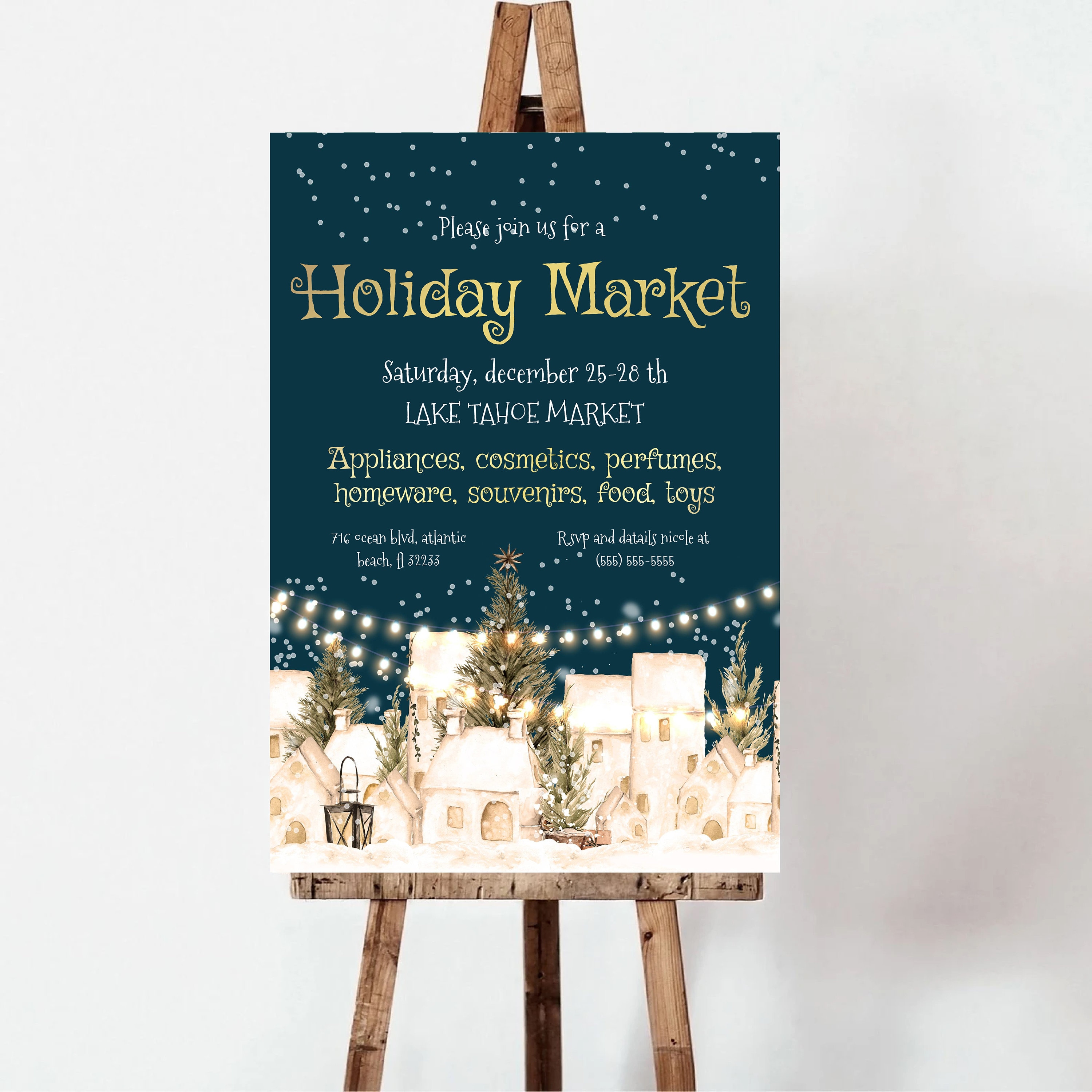 Holiday Market Flyer Editable Christmas Market Flyer Winter - Etsy