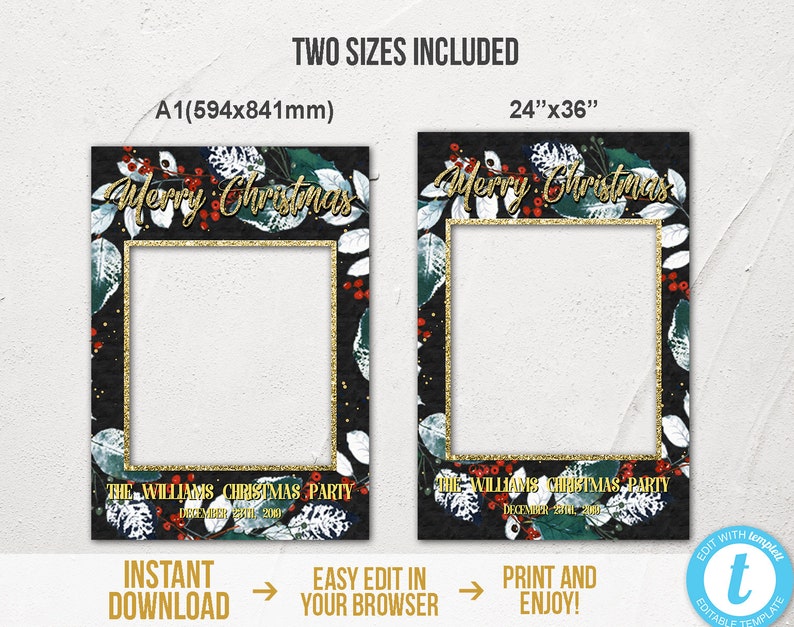 Christmas Photo Booth Frame Holiday Photo Props Frame - Etsy