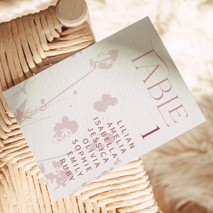 Blush Table Numbers Printable Botanical Bridal Shower Table Number ...