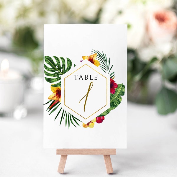 Table Numbers Wedding Tropical - Etsy