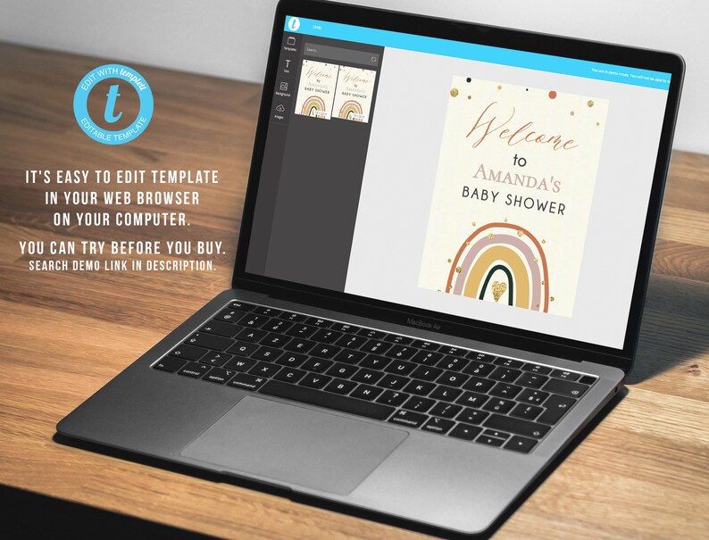 Neutral Rainbow Welcome Sign Template Printable Boho Rainbow - Etsy