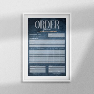 Navy Gold Order Form Template Printable Invoice Template Customize ...