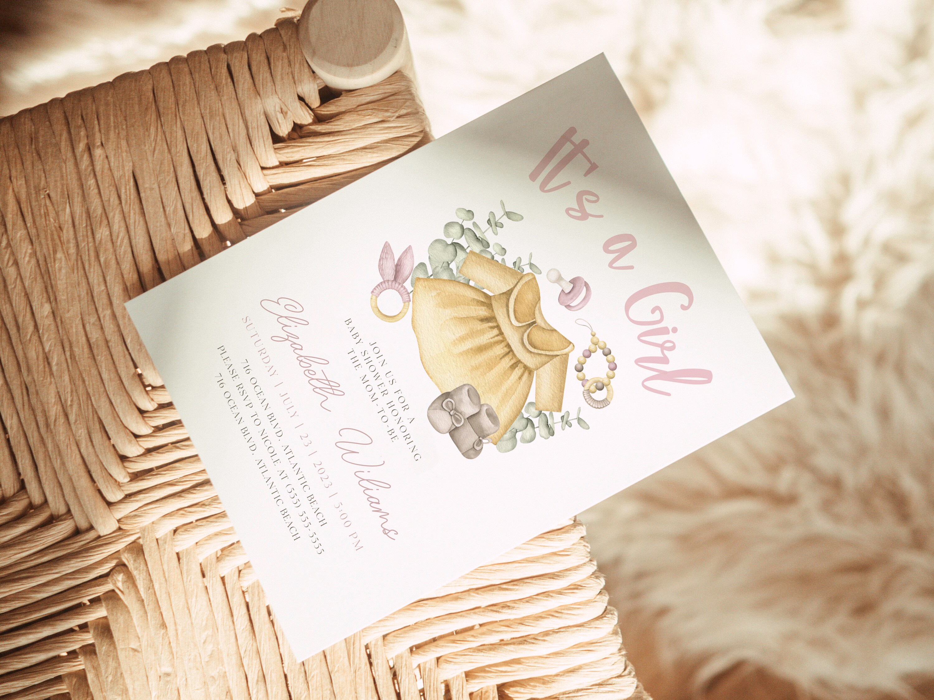 Boho Girl Baby Shower Invitation Editable Boho Party Invite - Etsy