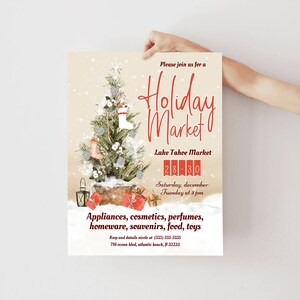 Holiday Market Flyer Winter Fair Craft Show Charity Festival Flyer ...