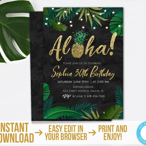 Aloha Invitation - Etsy