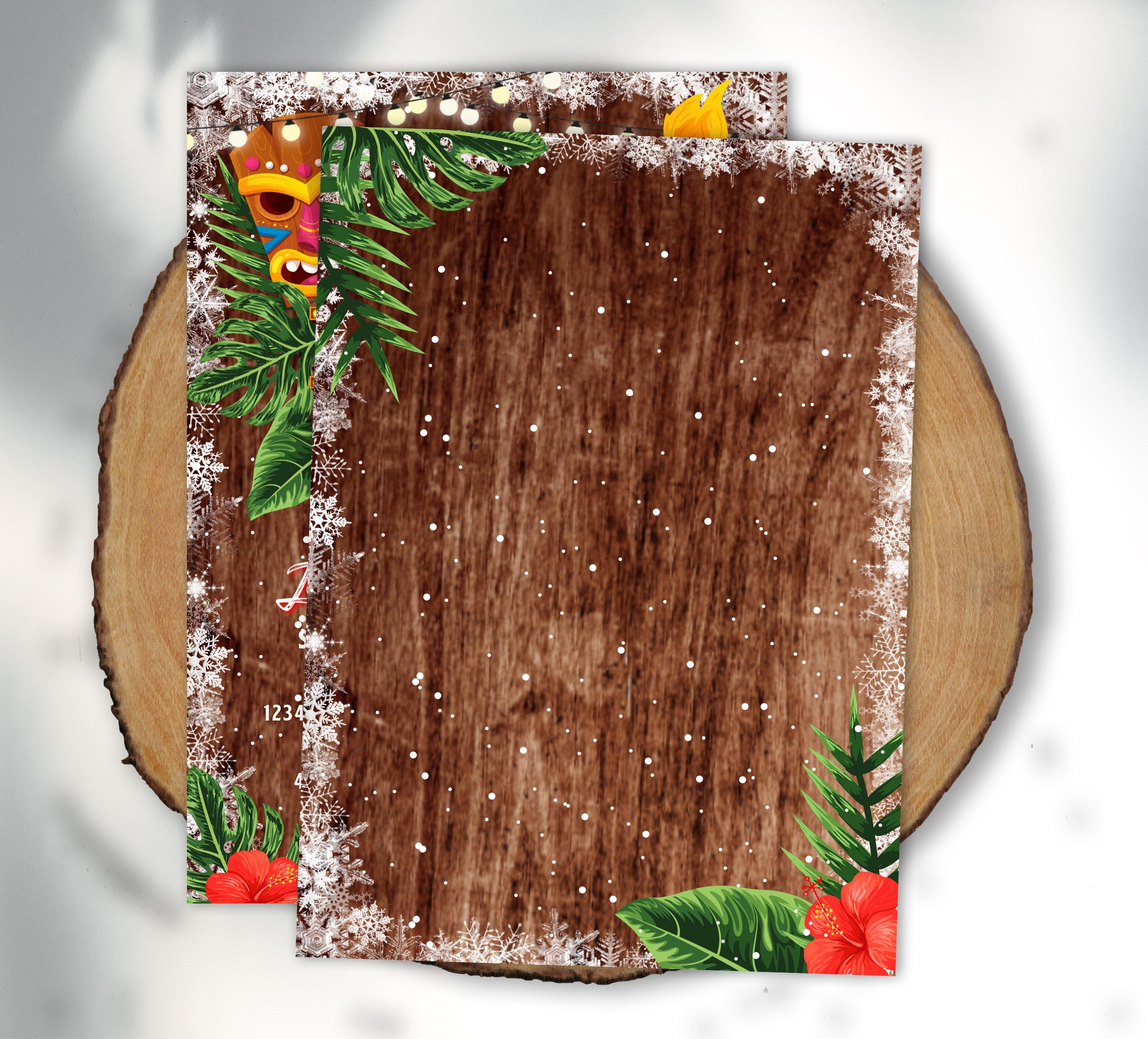 Winter Luau Invitation Tropical Christmas Party Invitation Template ...