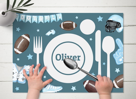 Football Montessori Placemat Printable Personalised Children's Placemat ...