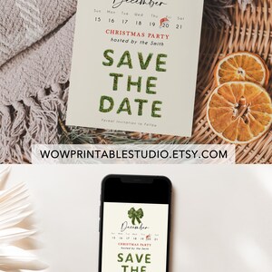 Christmas Save the Date Invitation | Digital Holiday Save the Dates ...