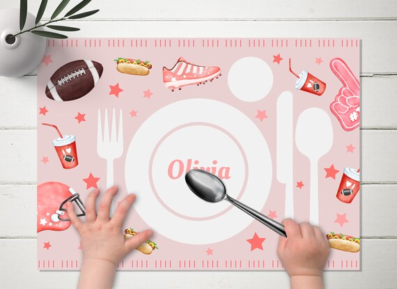Girl Football Montessori Placemat Printable Personalised Montessori ...