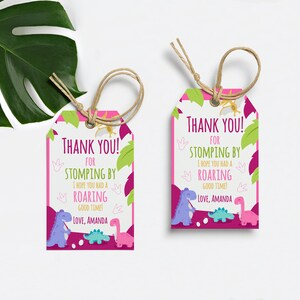 Dinosaur Thank You Tag Dinosaur Birthday Favor Tags Instant Download ...