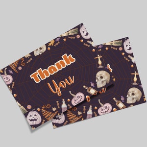 Halloween Birthday Thank You Card Spooky Halloween Spooctacular Pumpkin ...