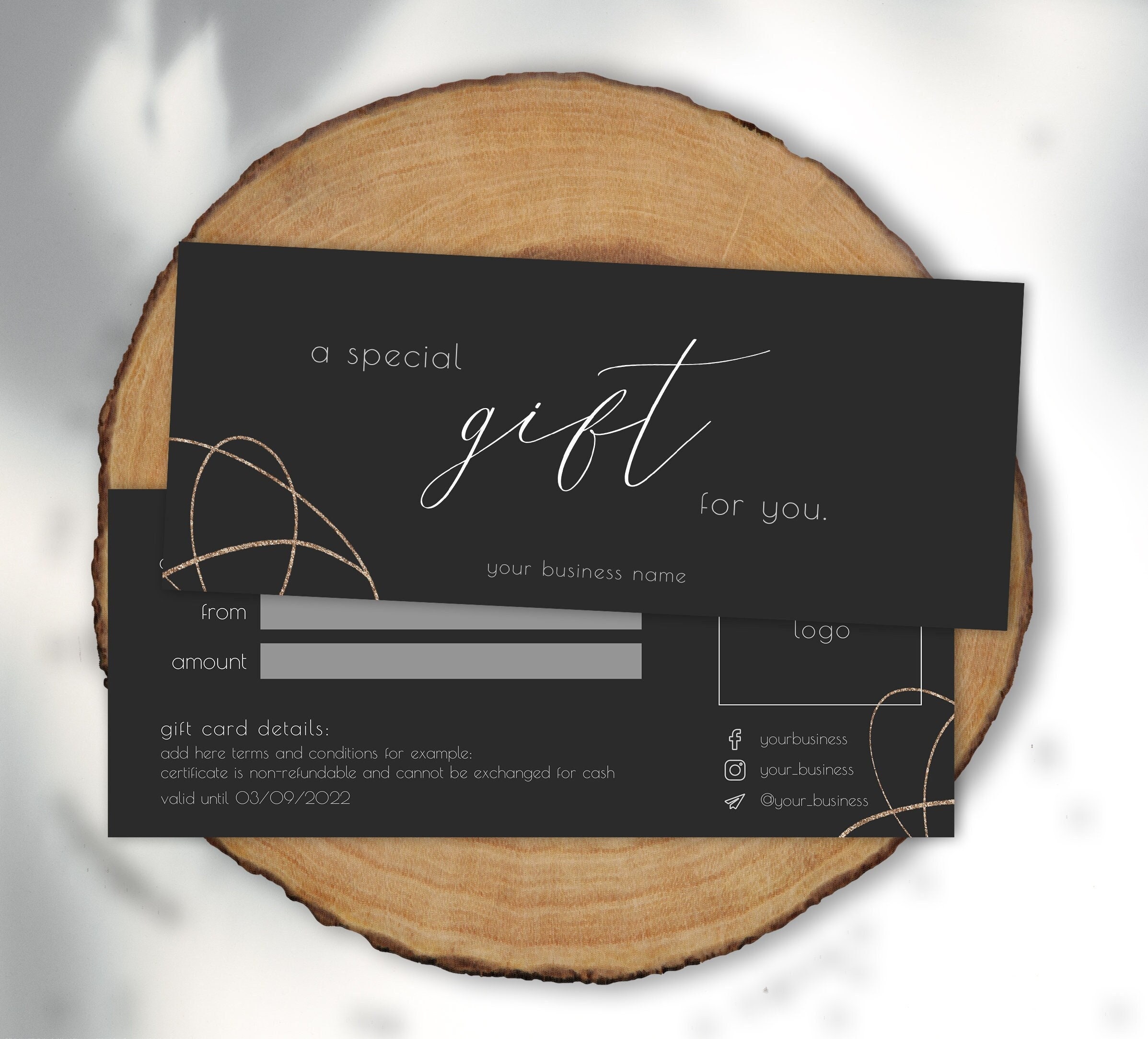 Gift Certificate With Logo Editable Gift Voucher Template - Etsy