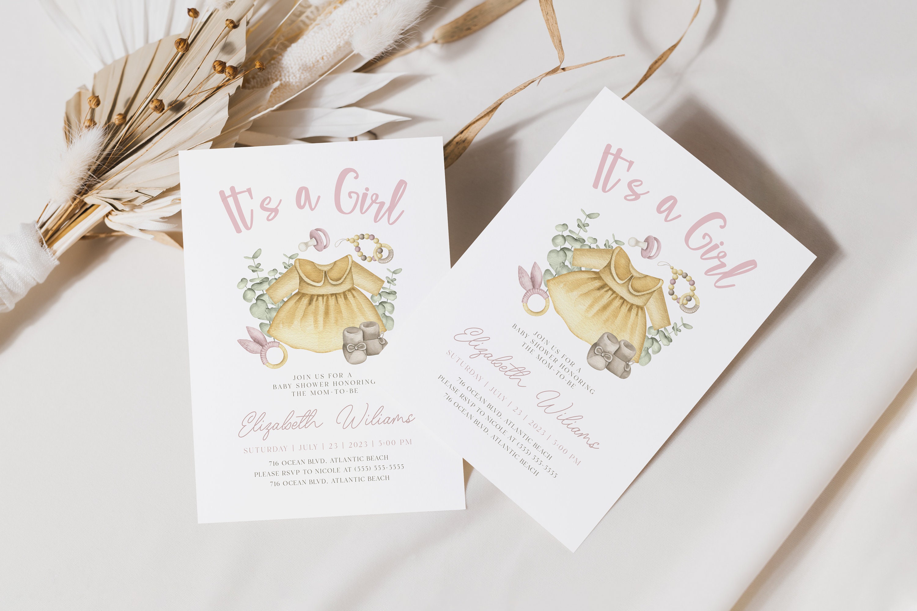 Boho Girl Baby Shower Invitation Editable Boho Party Invite - Etsy