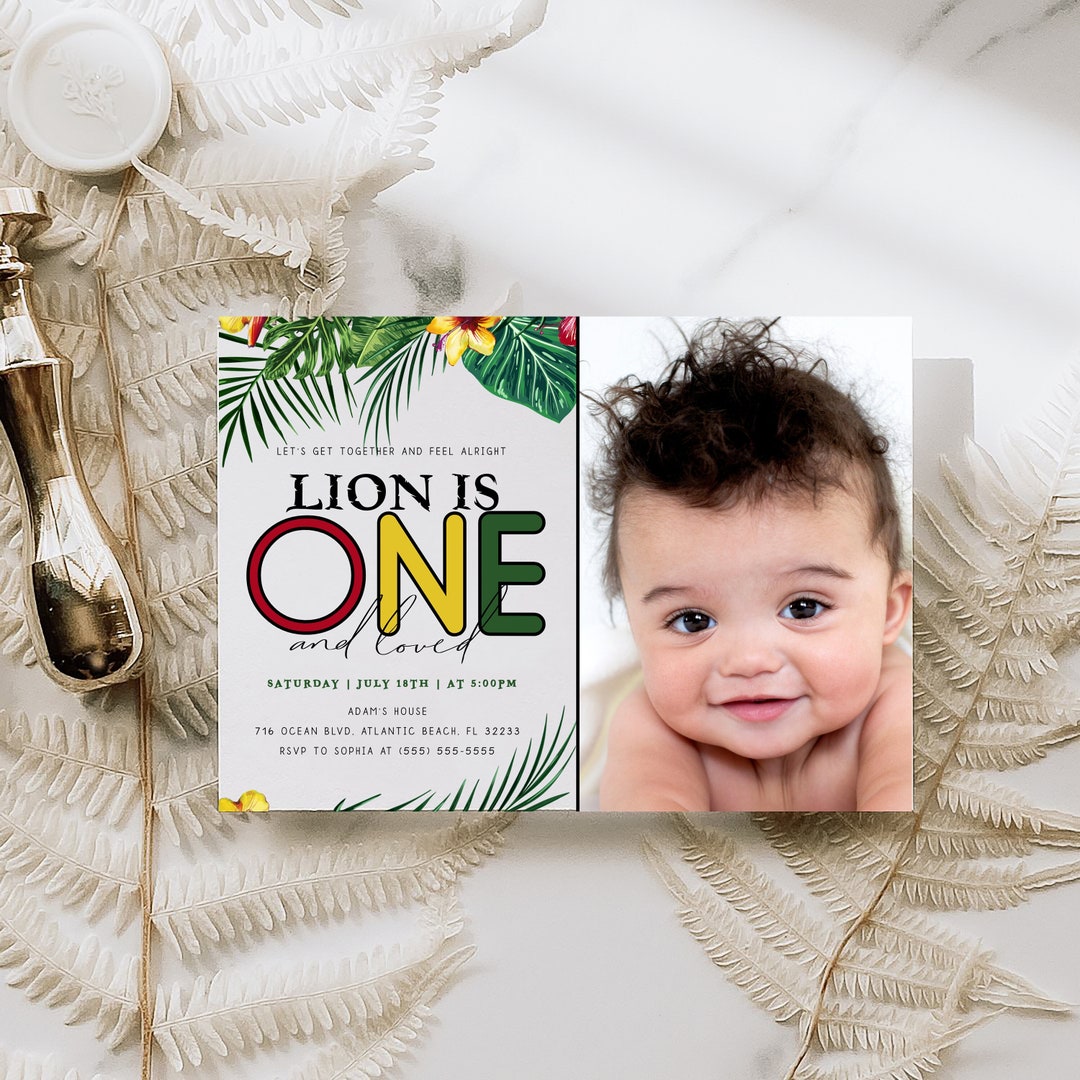 Tropical Luau 1st Birthday Invitation With Photo, Aloha First Birthday ...