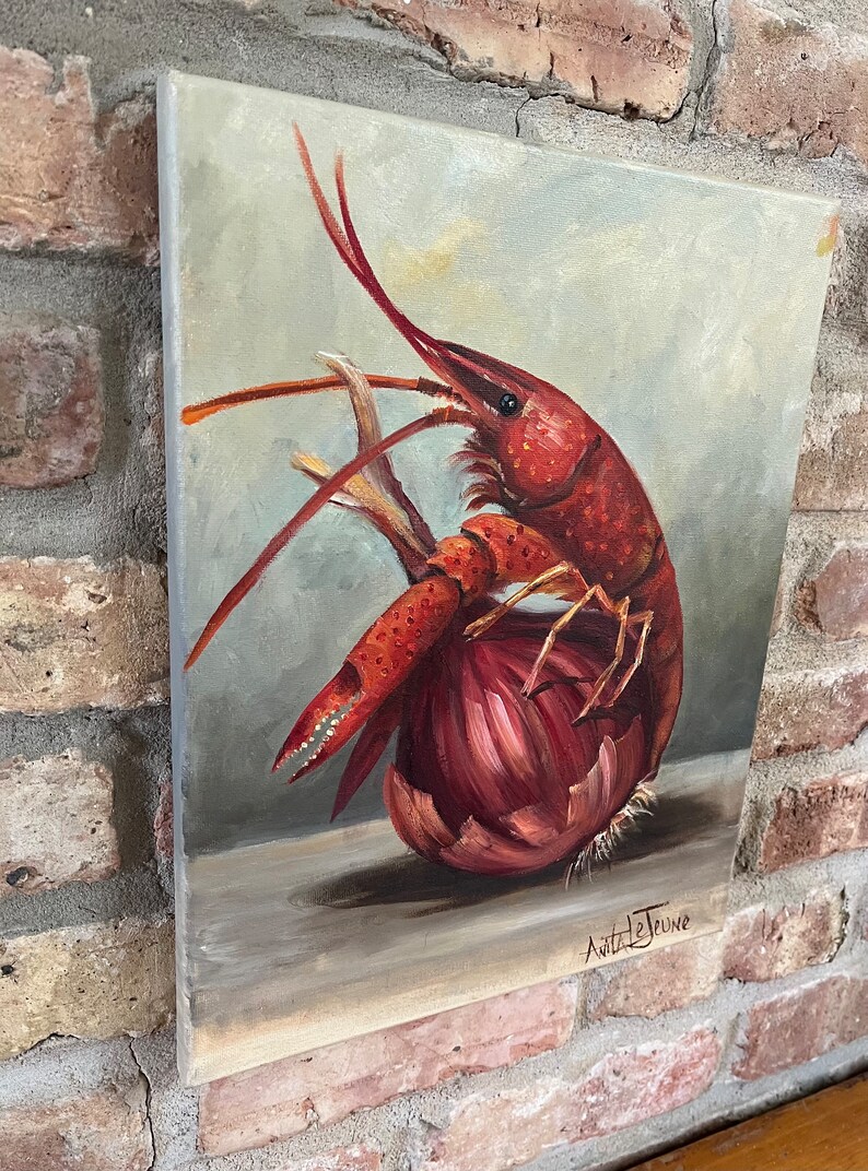 Crawfish on Red Onion - Etsy