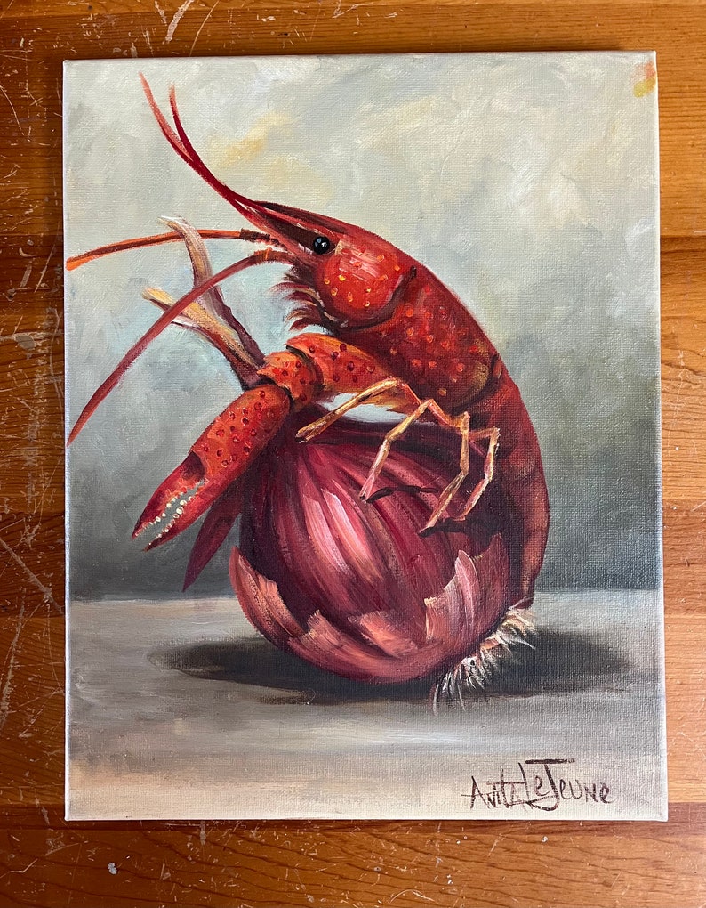 Crawfish on Red Onion - Etsy