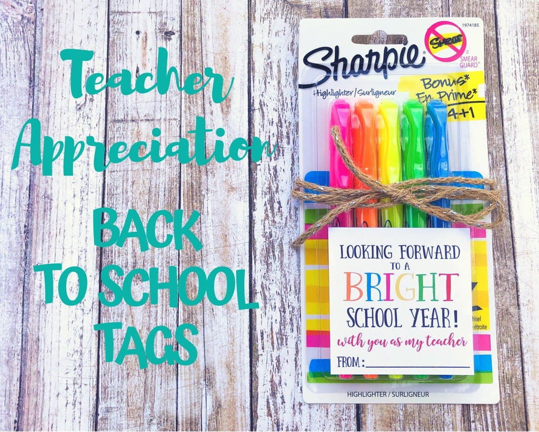 Teacher Highlighter Gift Tag: Bright School Year Printable (digital ...