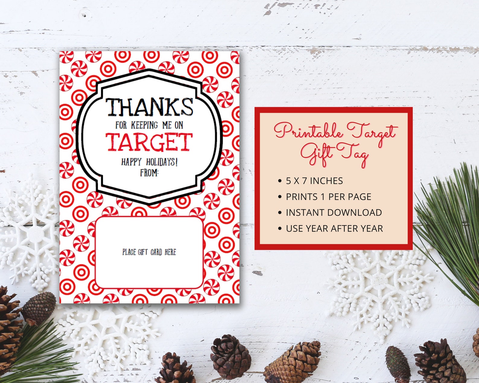Printable Christmas Target Gift Card Holder for Teacher - Etsy