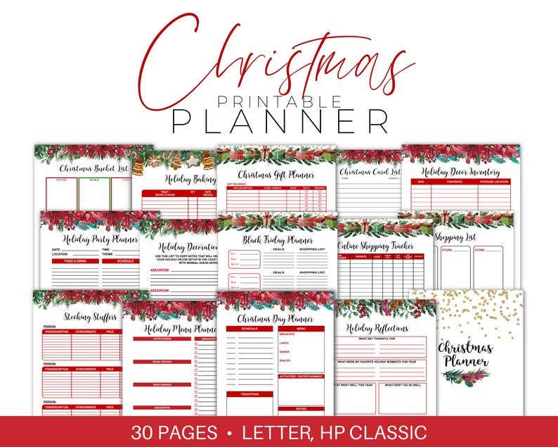 Christmas Planner Printable: Holiday Organizer Kit (PDF Download) - Etsy