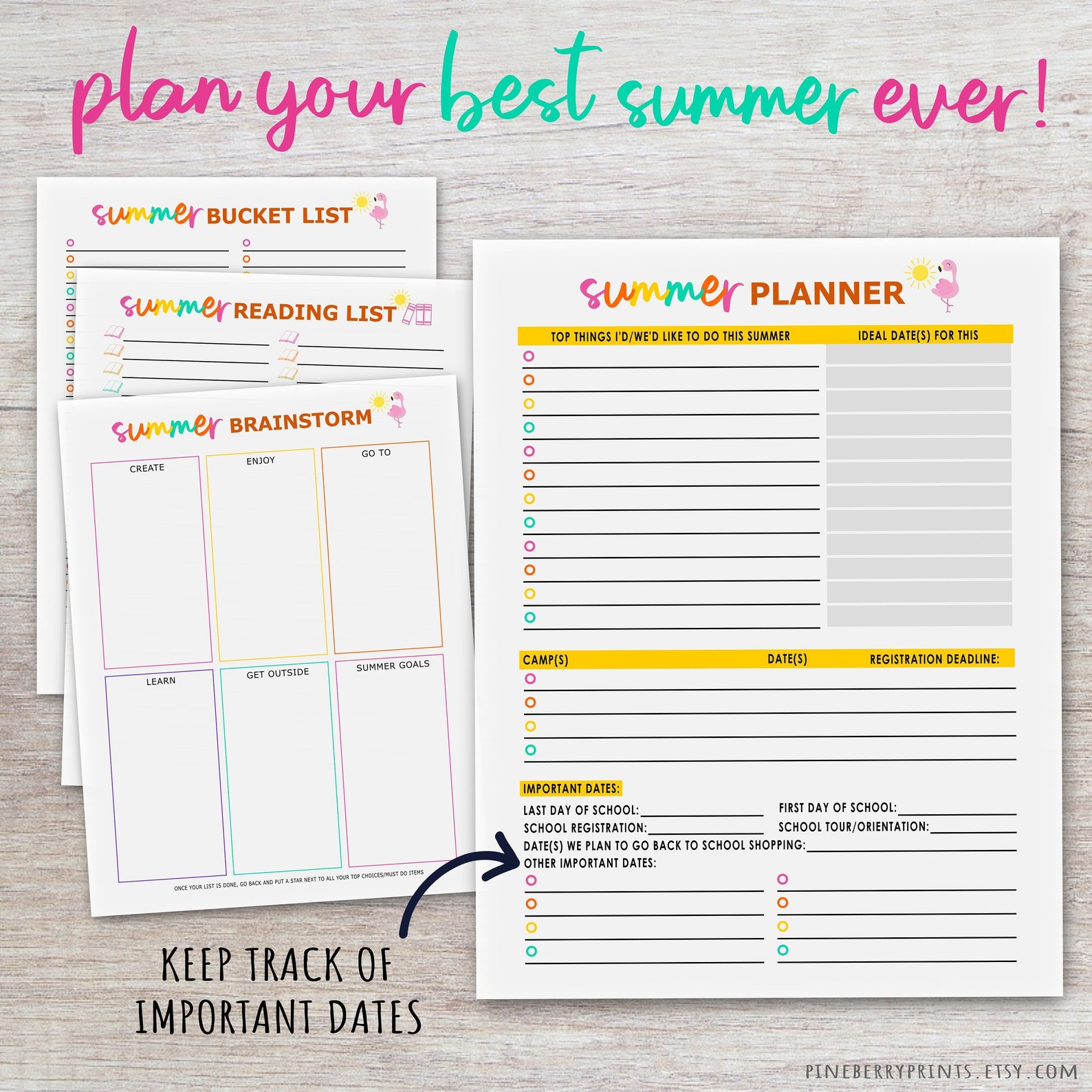 Summer Activity Planner Kit for Kids Printable Summer - Etsy
