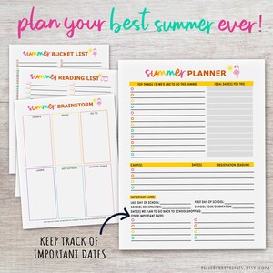 Summer Activity Planner Kit for Kids, Printable Summer Schedule, Summer ...