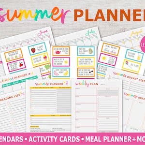 Summer Activity Planner Kit for Kids, Printable Summer Schedule, Summer ...
