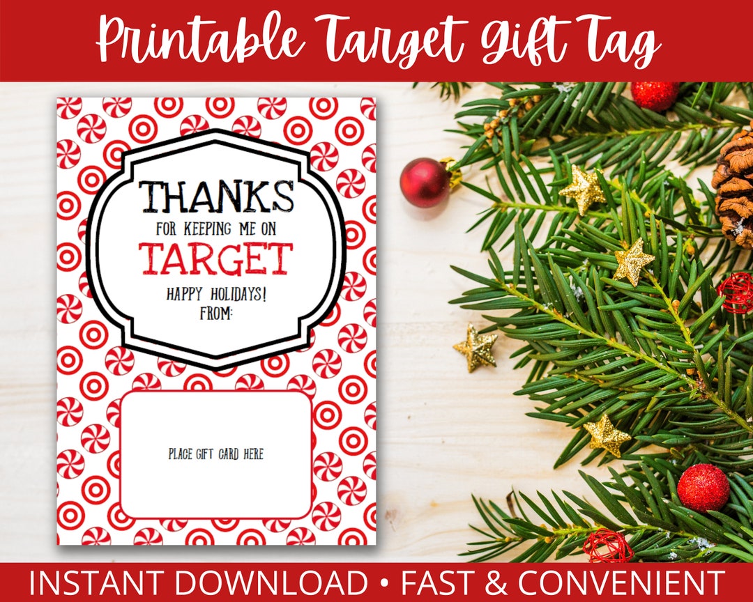 Printable Christmas Target Gift Card Holder for Teacher, Thanks for ...