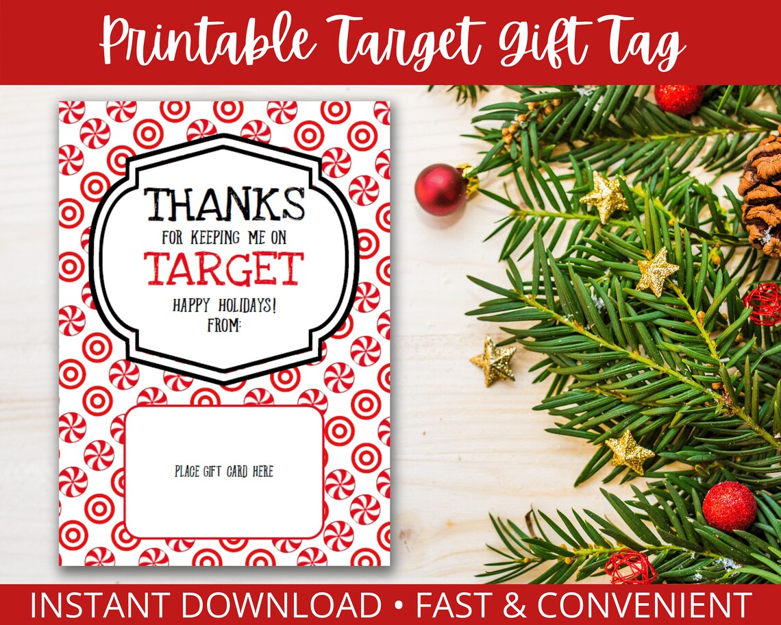 Printable Christmas Target Gift Card Holder for Teacher - Etsy