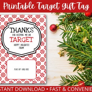Printable Christmas Target Gift Card Holder for Teacher, Thanks for ...