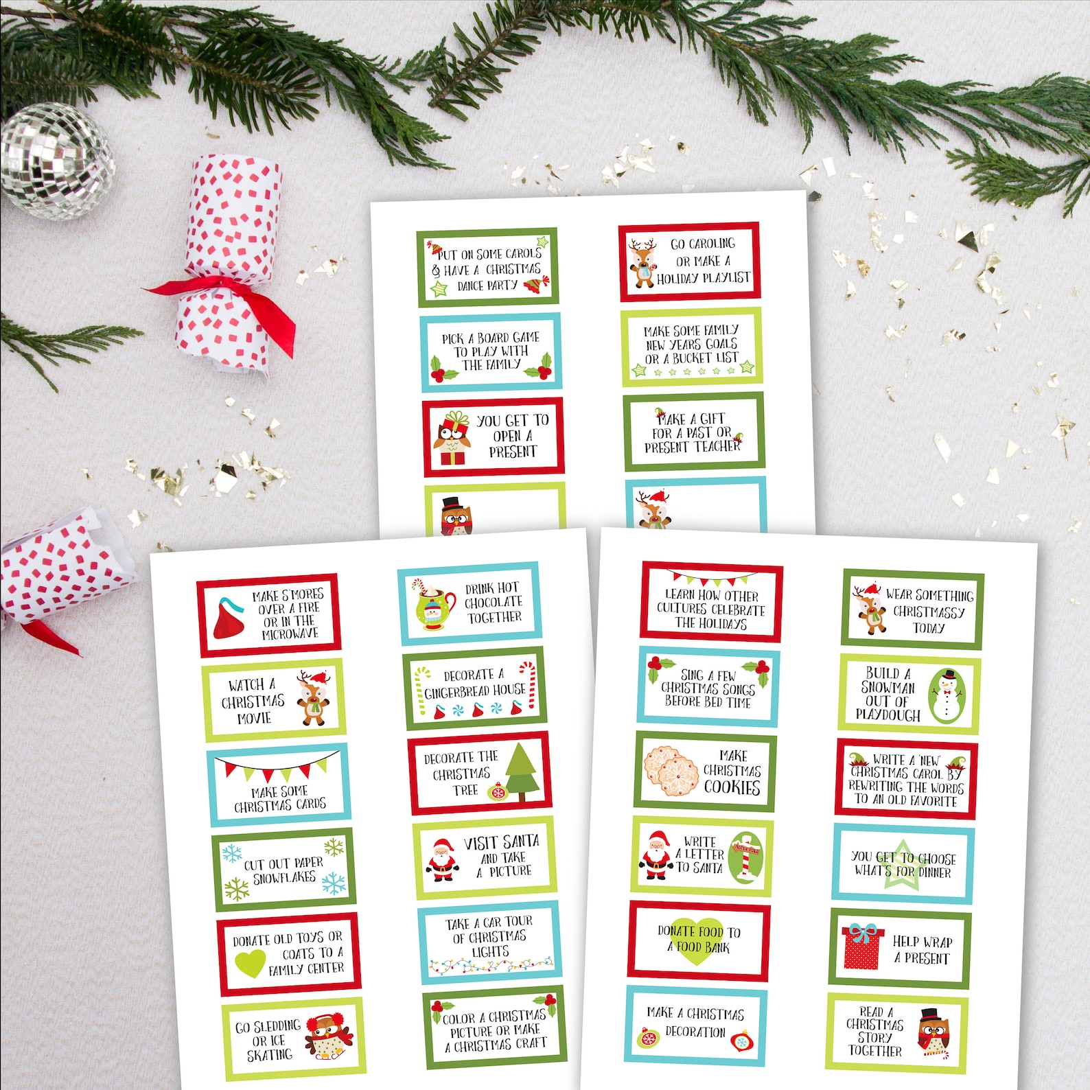 Printable Advent Calendar Christmas Activity Cards Instant | Etsy