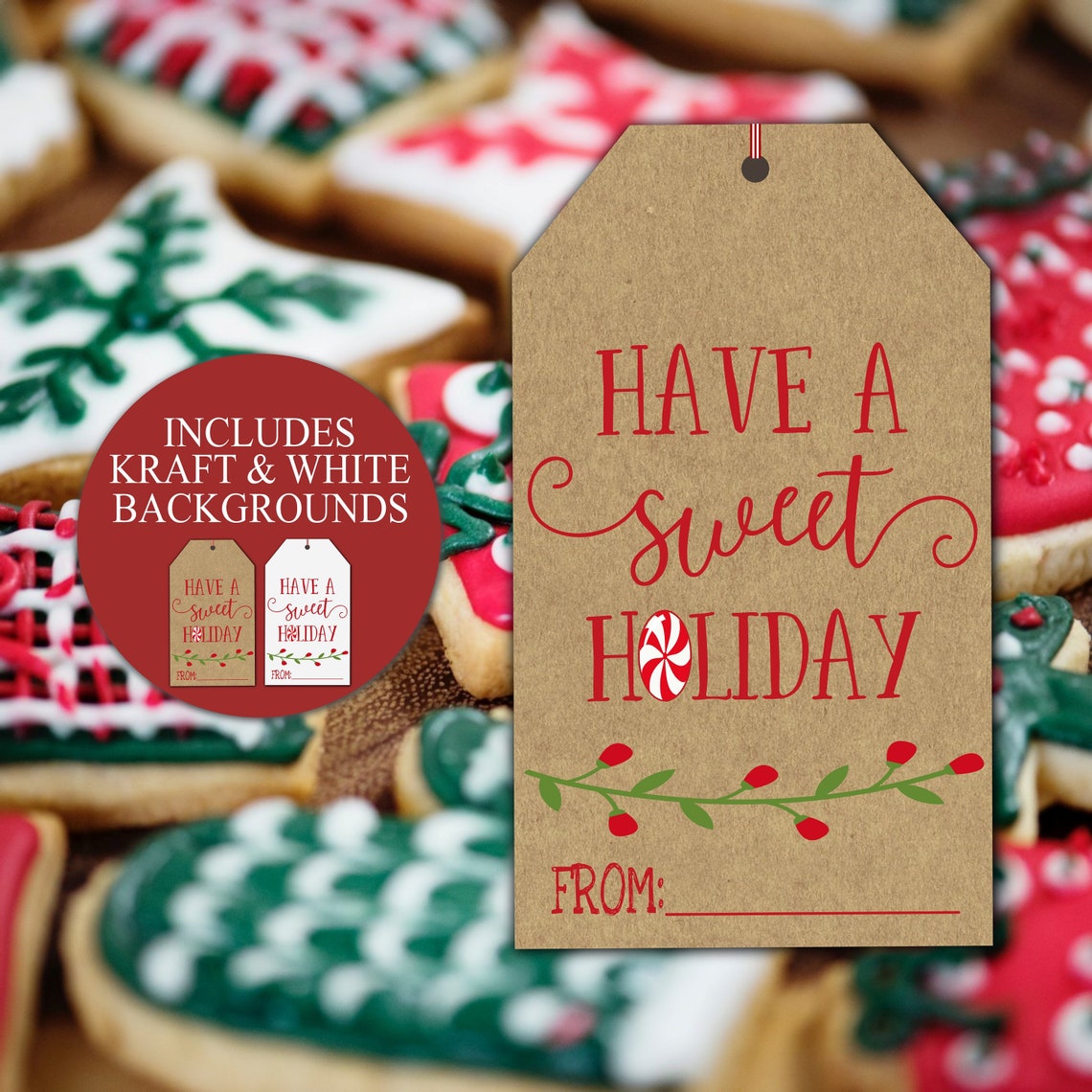 Have a Sweet Holiday Gift Tag Candy Tag Download Printable - Etsy