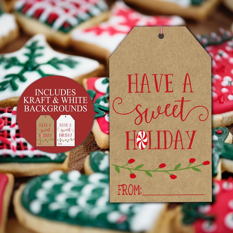 Have a Sweet Holiday Gift Tag Candy Tag Download Printable - Etsy