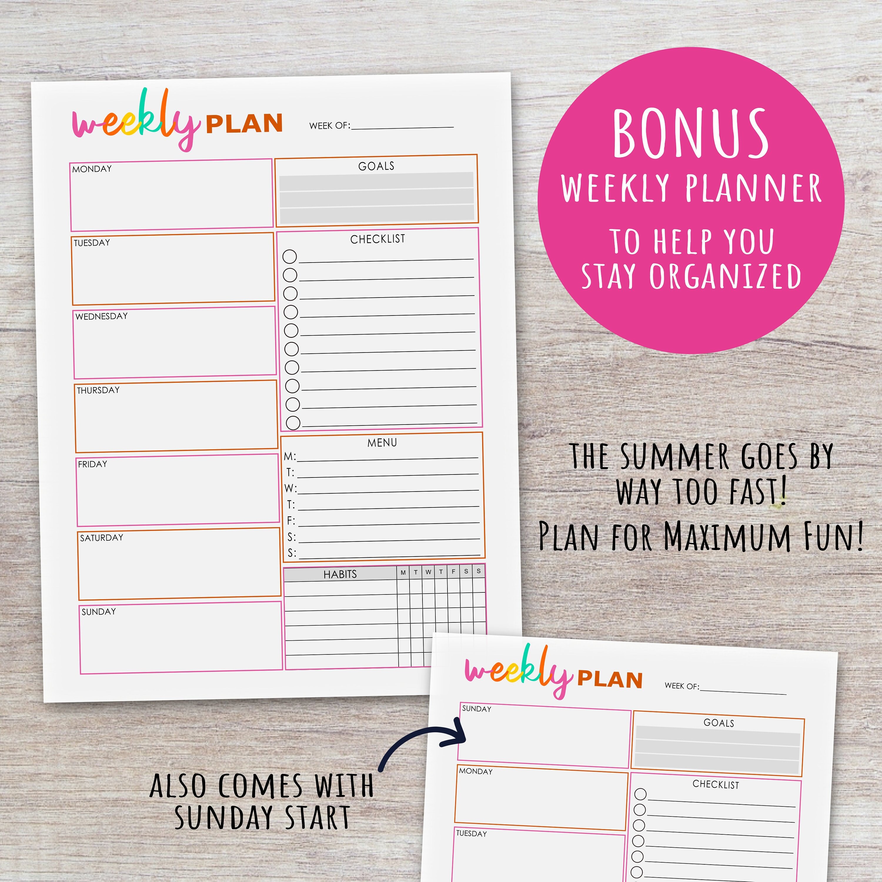 Summer Activity Planner Kit for Kids Printable Summer - Etsy