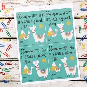 Llama Say It's Been a Great Year Gift Tag, Instant Download, End of ...