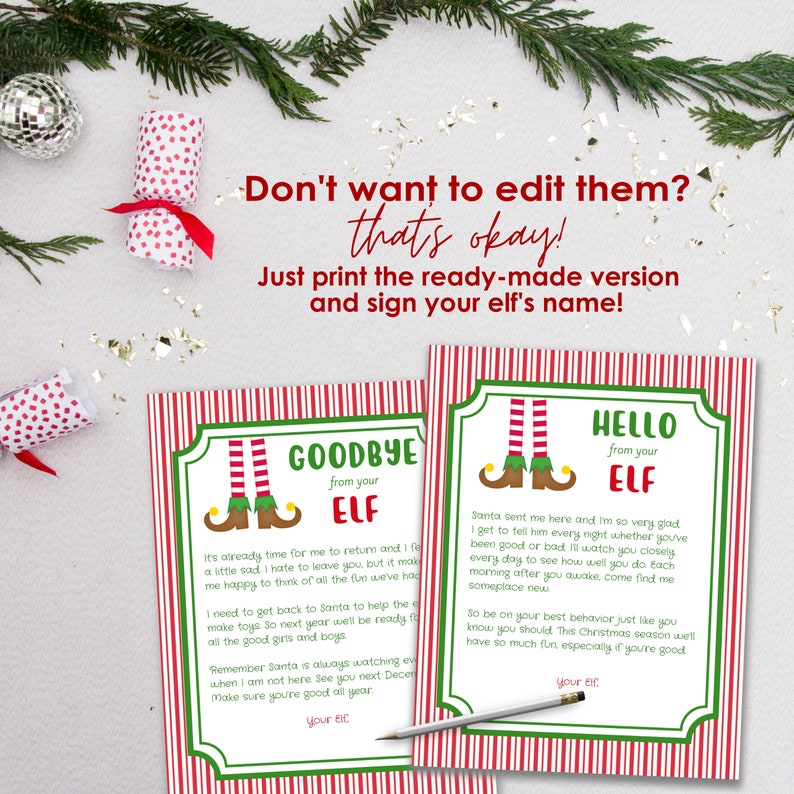 Editable Elf Arrival Letter Elf Goodbye Letter Editable - Etsy