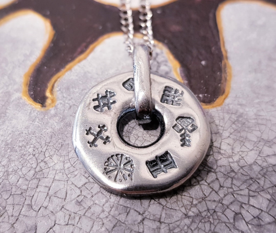 Pagan Protective Symbols Pendant in Silver, Latvian Symbols Jewelry ...