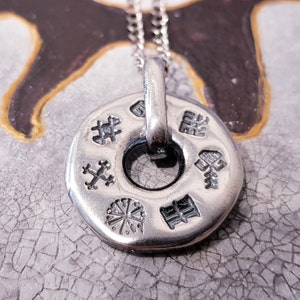 Pagan Protective Symbols Pendant in Silver, Latvian Symbols Jewelry ...