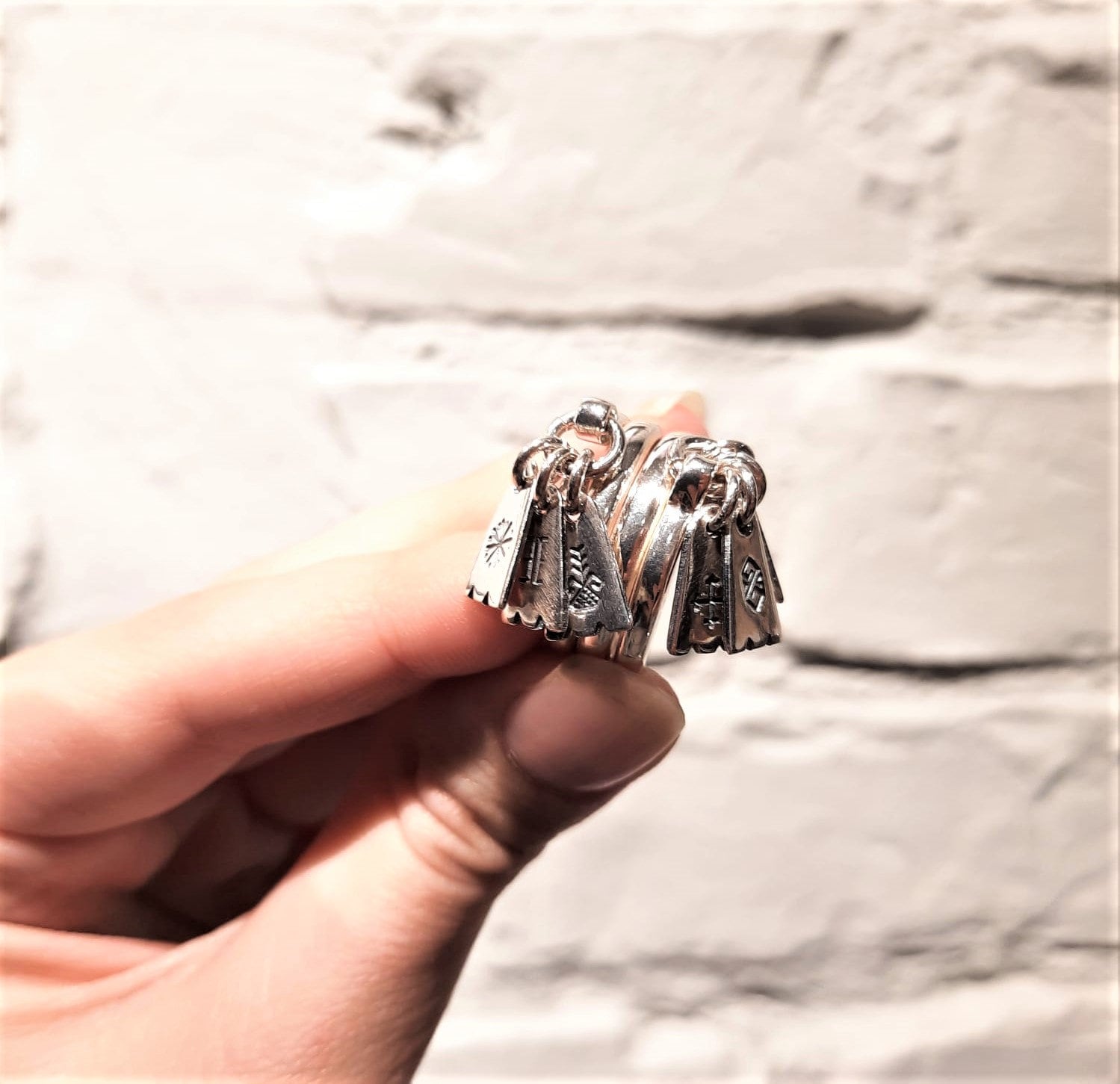 Latvian 7 Days Ring or Bride's Ring With Pagan Symbol - Etsy