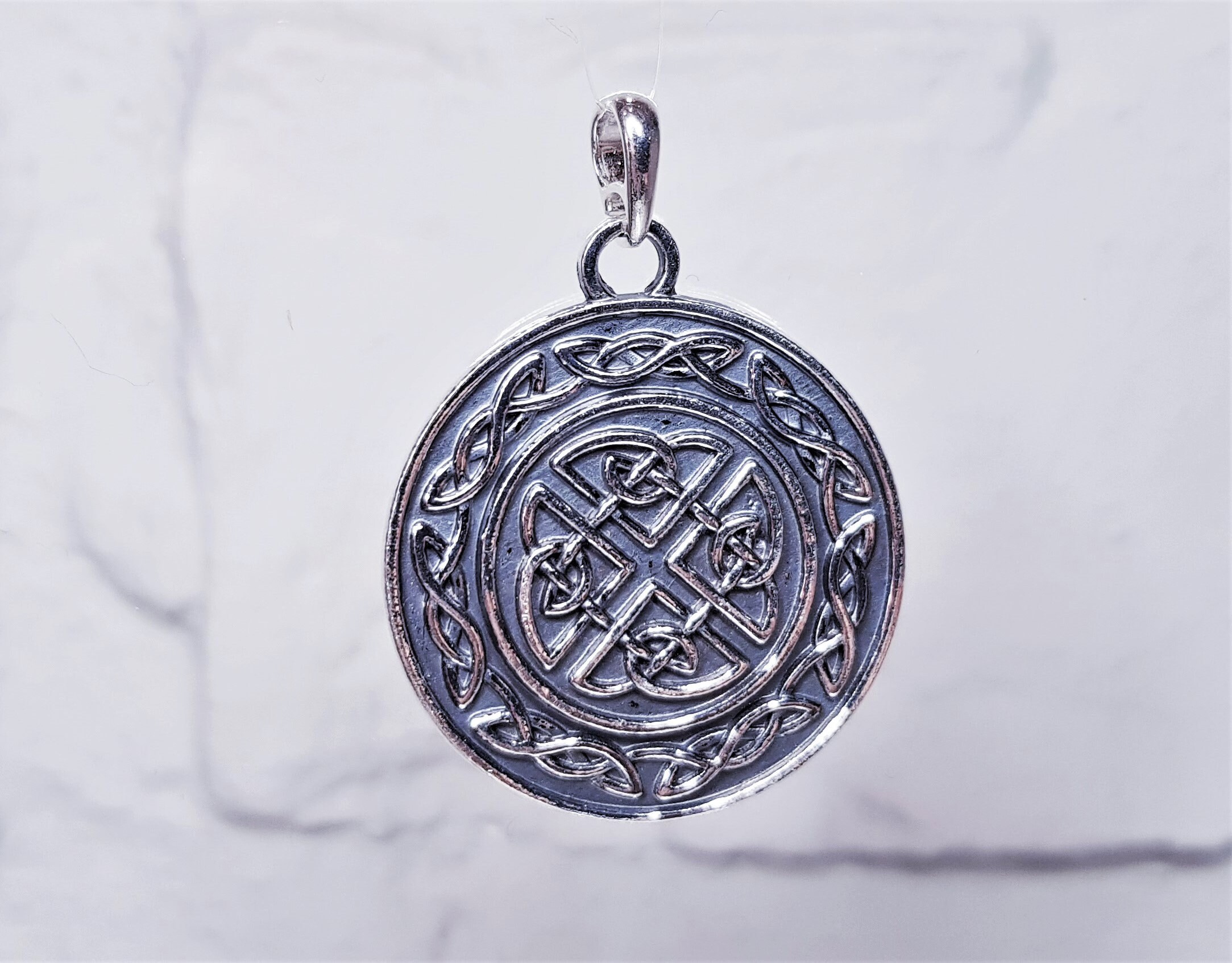 Silver Celtic Node for Protection | Celtic Knot Necklace | Viking ...