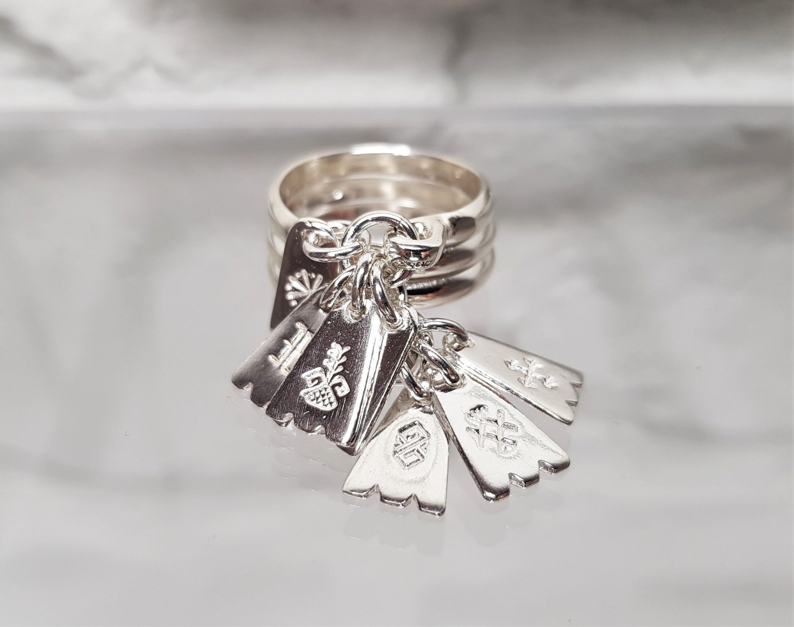Latvian 7 Days Ring or Bride's Ring With Pagan Symbol - Etsy